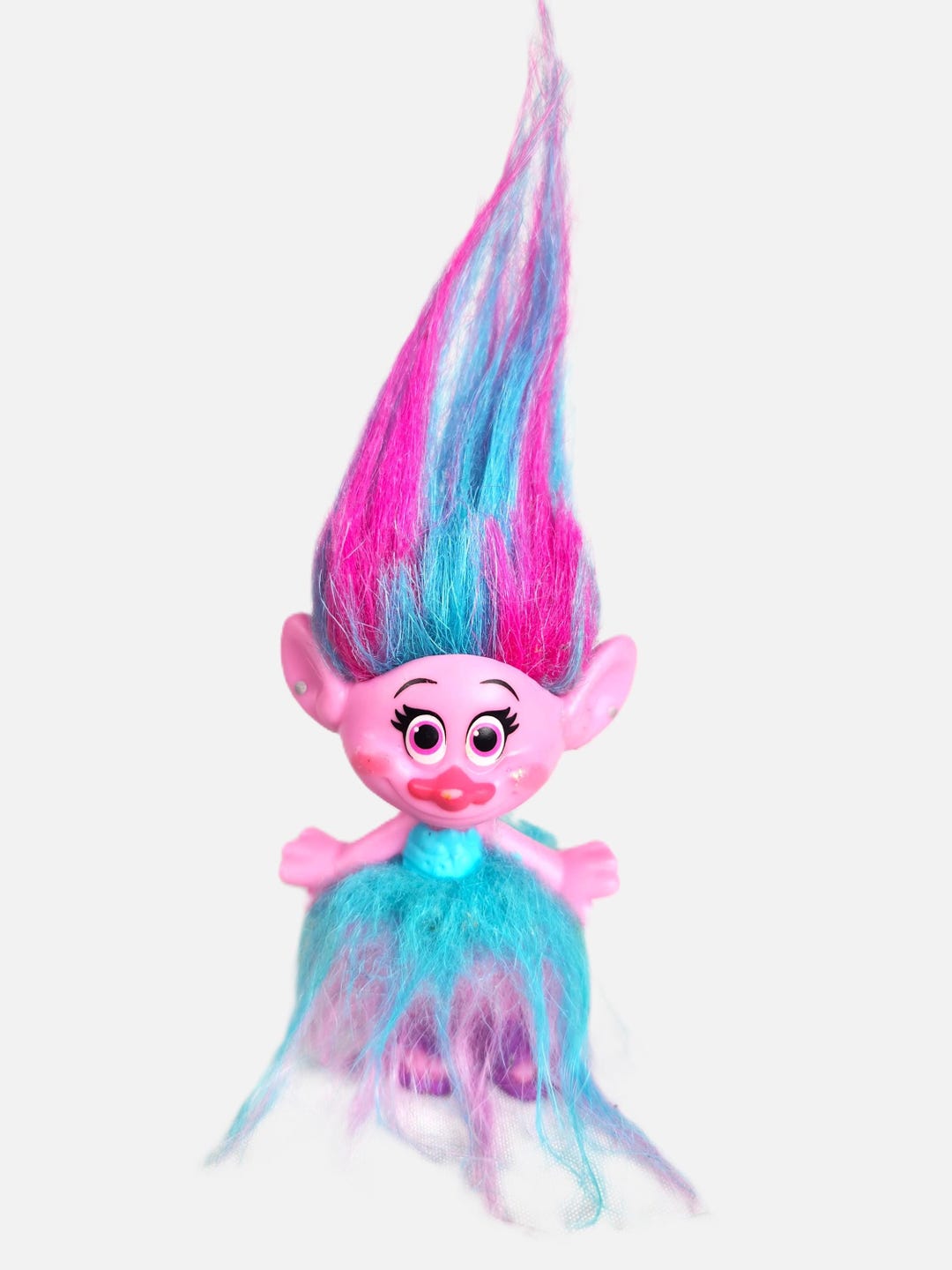 Trolls Poppy Figure Two-tone Hair Pink and Blue Tulle Dress Plush ...