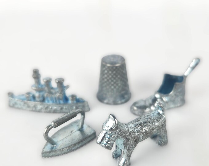 Set of 5 Classic Monopoly Tokens, Vintage Metal Game Pieces - Etsy