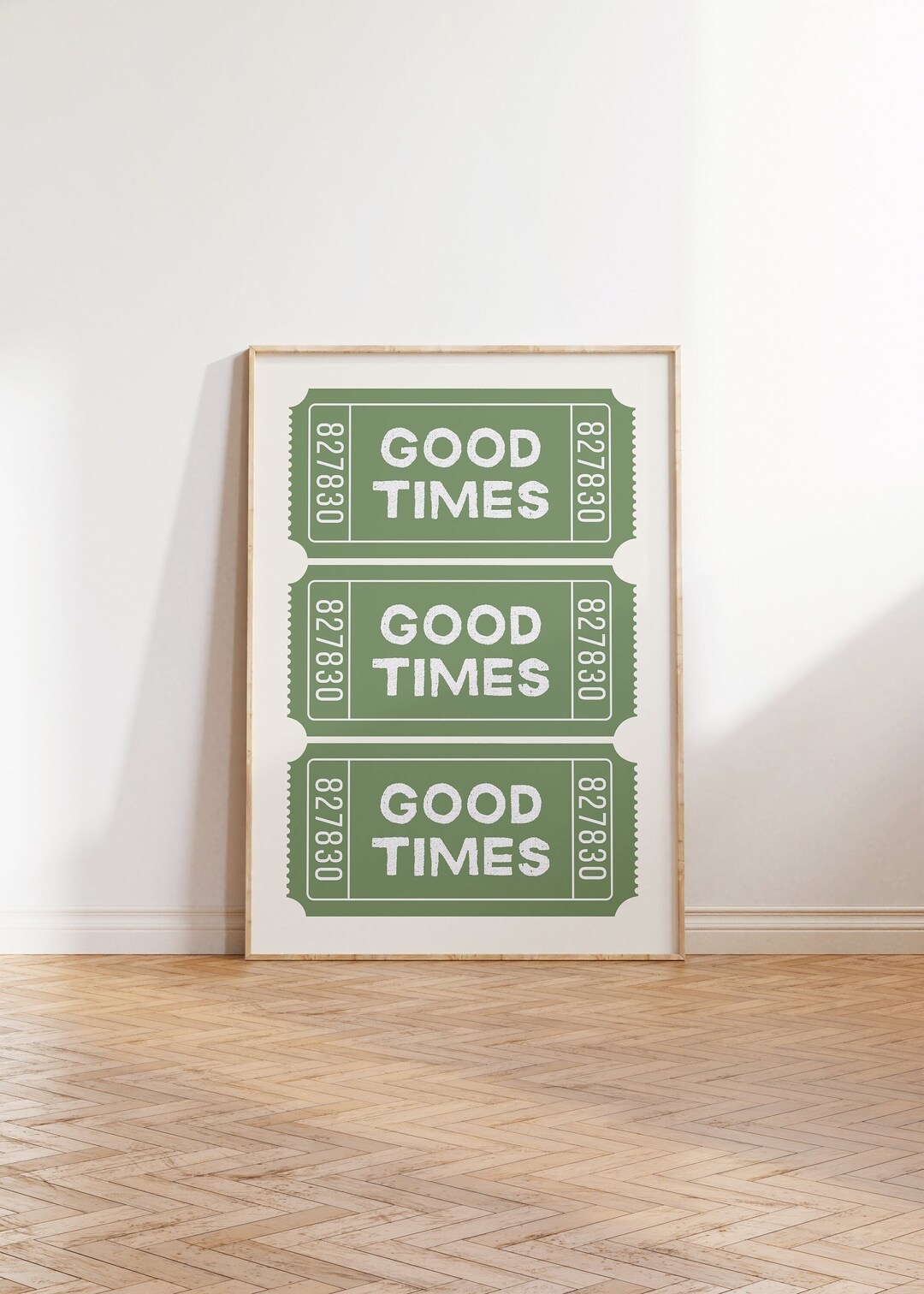 Retro Good Times Ticket Print: Sage Green Wall Art (digital Download ...