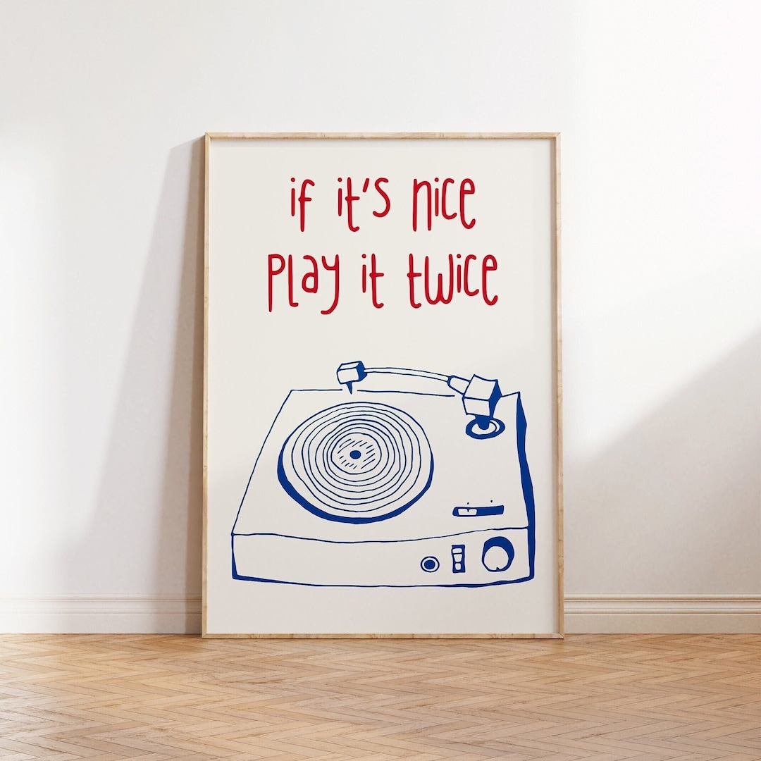Music Wall Art, Retro Print, Record Player Poster, Turntable Print ...