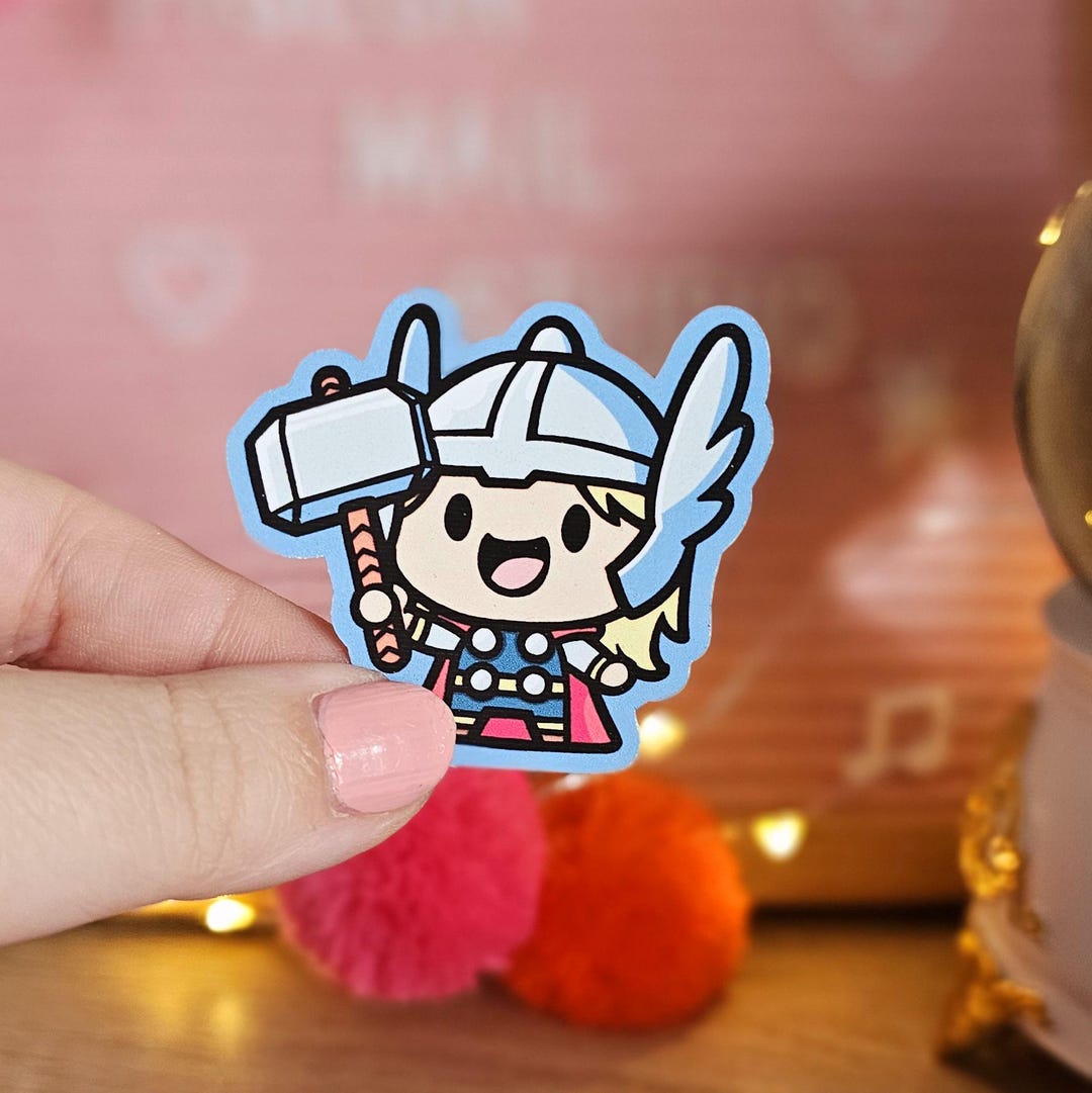 Thor Sticker Thor Art Little Tiny Cute Thor Sticker - Etsy