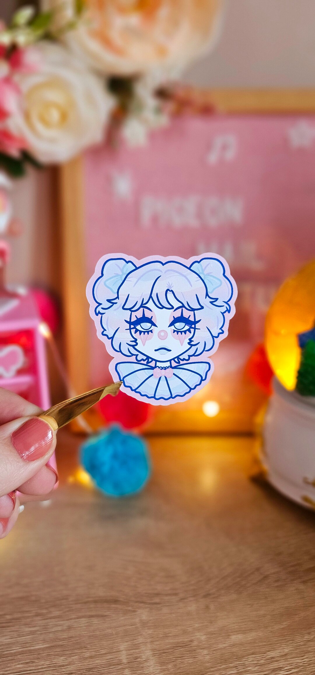 Pastel Goth Clown Sticker Pastel Sticker Cute Sticker Girly Sticker Sad ...