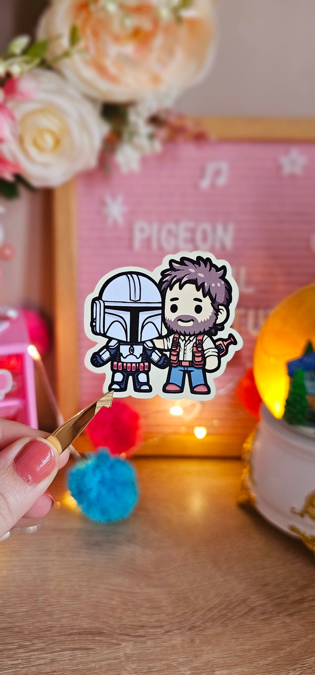 Joel and Mandalorian Inspired Sticker Mandalorian Sticker the Last of ...