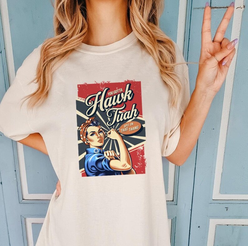 Hawk Tuah Print T-shirts, Give Him That, Spitting Llama T-shirt, Hawk ...