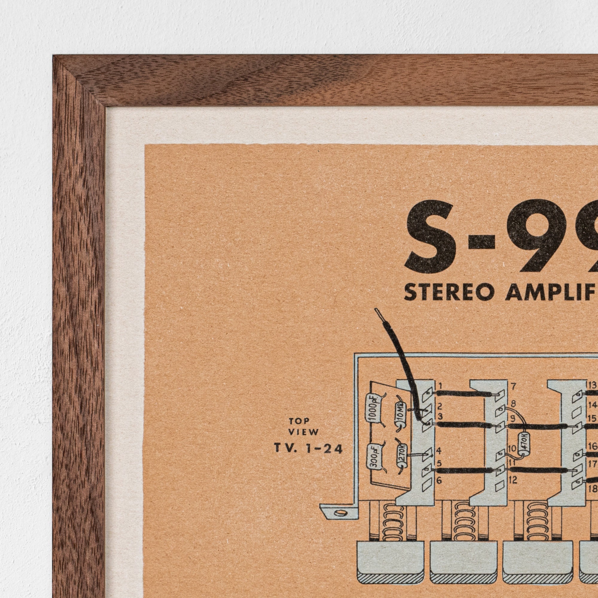 Vintage Amplifier Switch Wiring Diagram Art Print • Mid Century Hifi ...