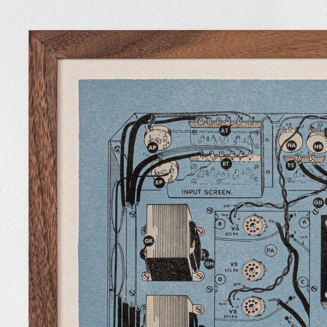 Vintage Stereo Amplifier Wiring Diagram Art Print • Mid Century Hifi ...