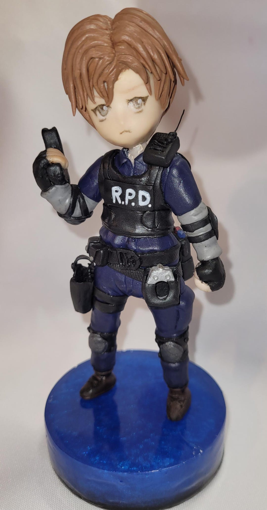 Chibi Figurine Leon S. Kennedy, Resident Evil 2, Handmade, 6 Inch - Etsy