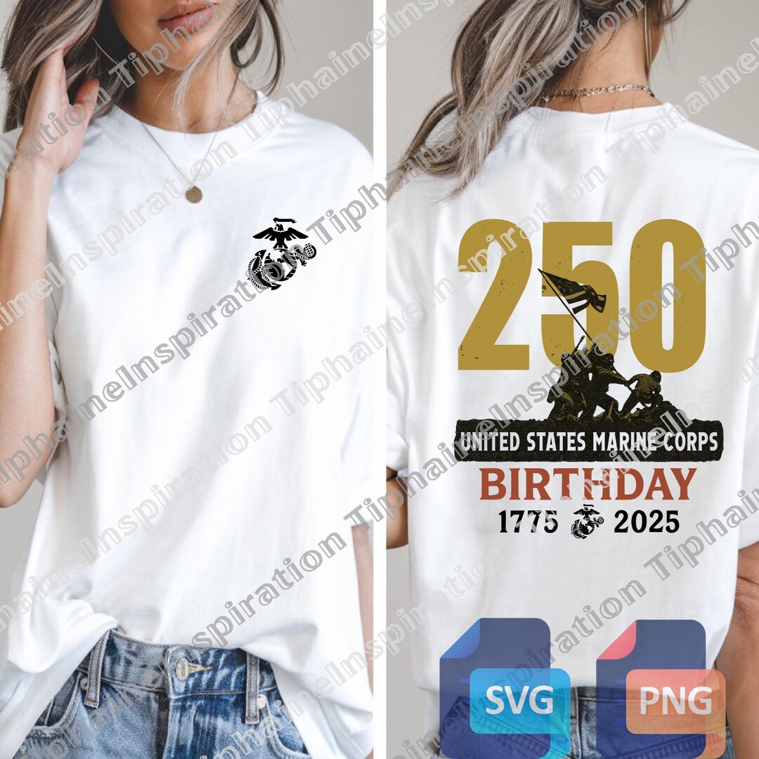 Marines 250th Birthday PNG, USMC 250 Year Anniversary Design, Patriotic ...