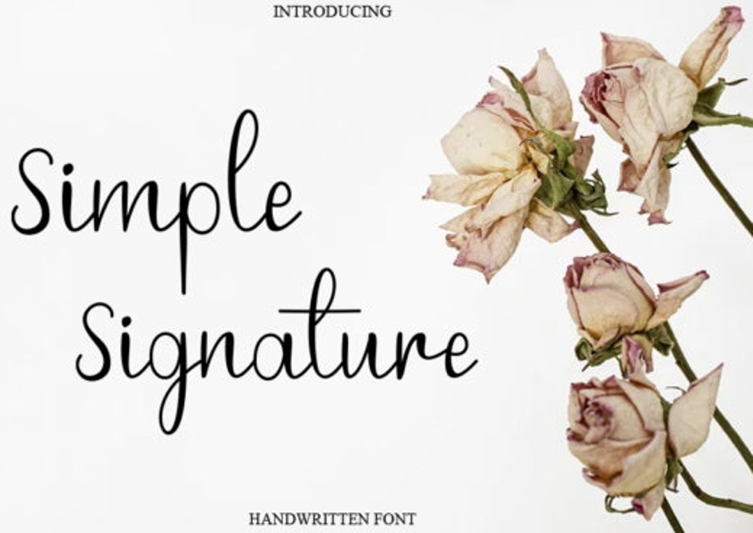 Simple Signature Font, Handwritten Script Font, Personal Signature Font ...
