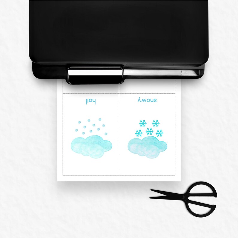Weather Flashcards | Printable PDF | Learning Tool for Kids | US Letter ...
