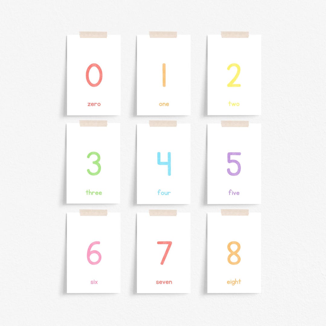 Colorful Number Flashcards | Printable PDF | Learning Tool for Kids ...