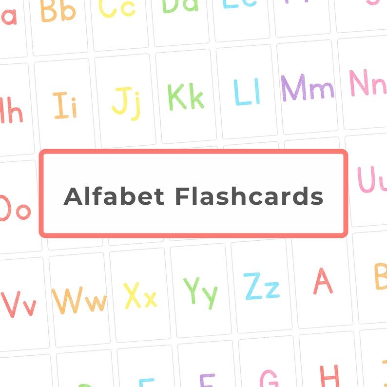 Colorful Alphabet Flashcards Printable PDF Learning Tool for Kids US ...