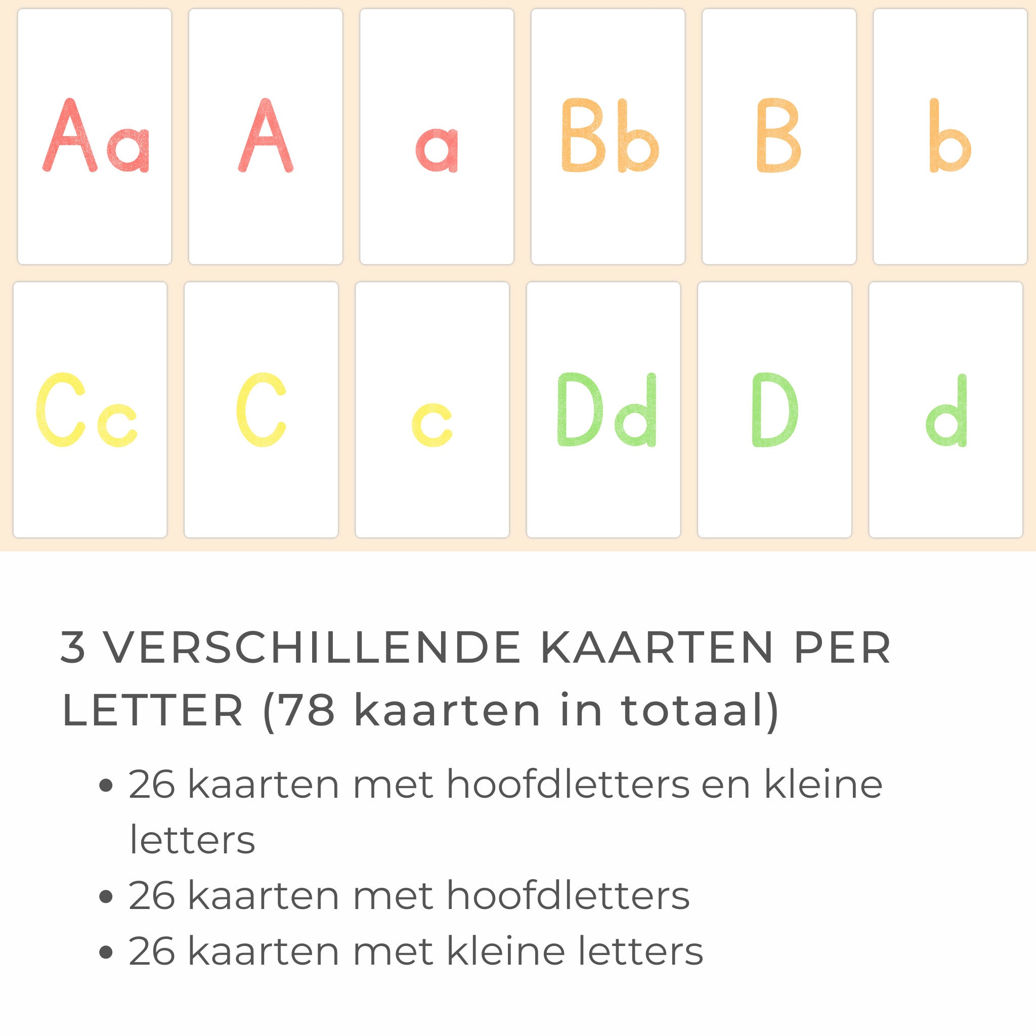 Kleurrijke Alfabet Flashcards Printbare PDF Leermiddel Voor Kinderen US ...