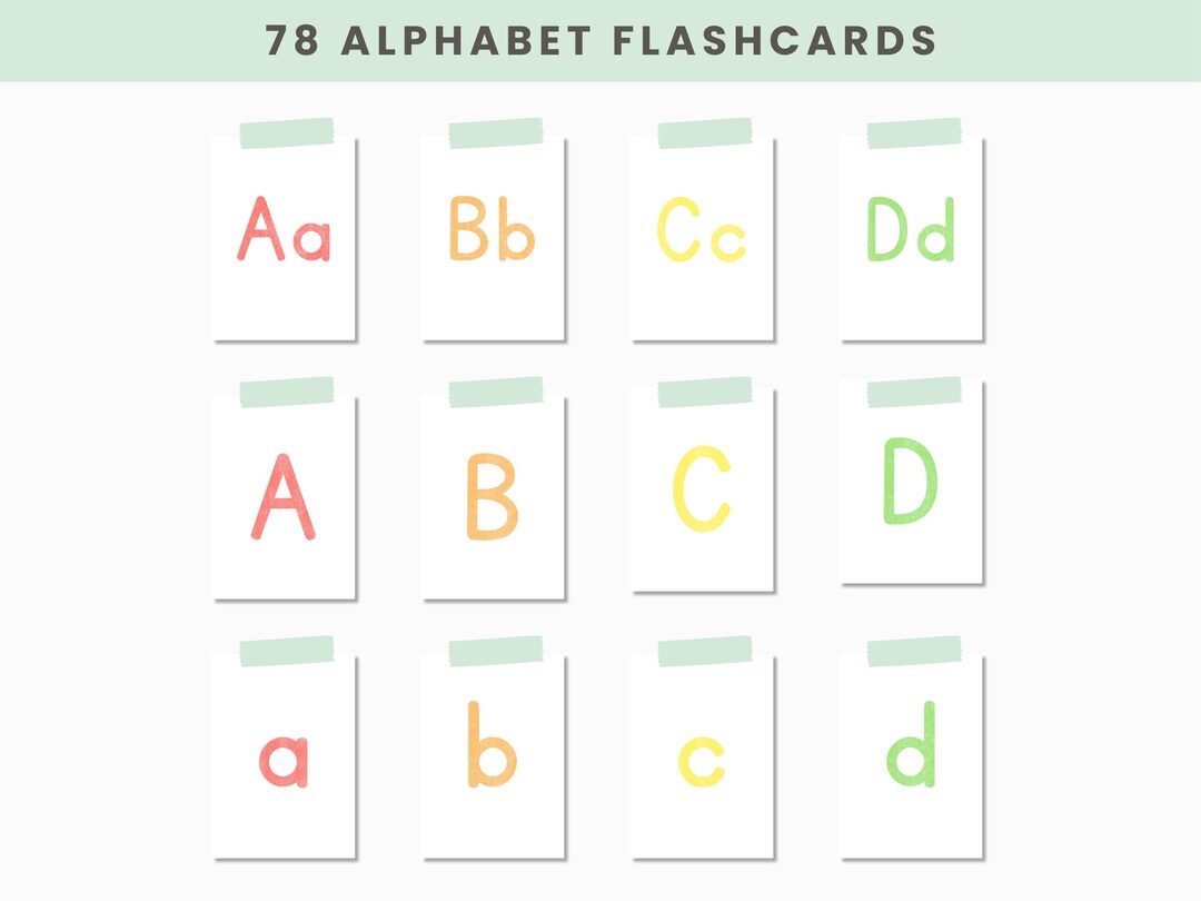 Colorful Alphabet Flashcards Printable | Rainbow ABC Cards for Kids ...