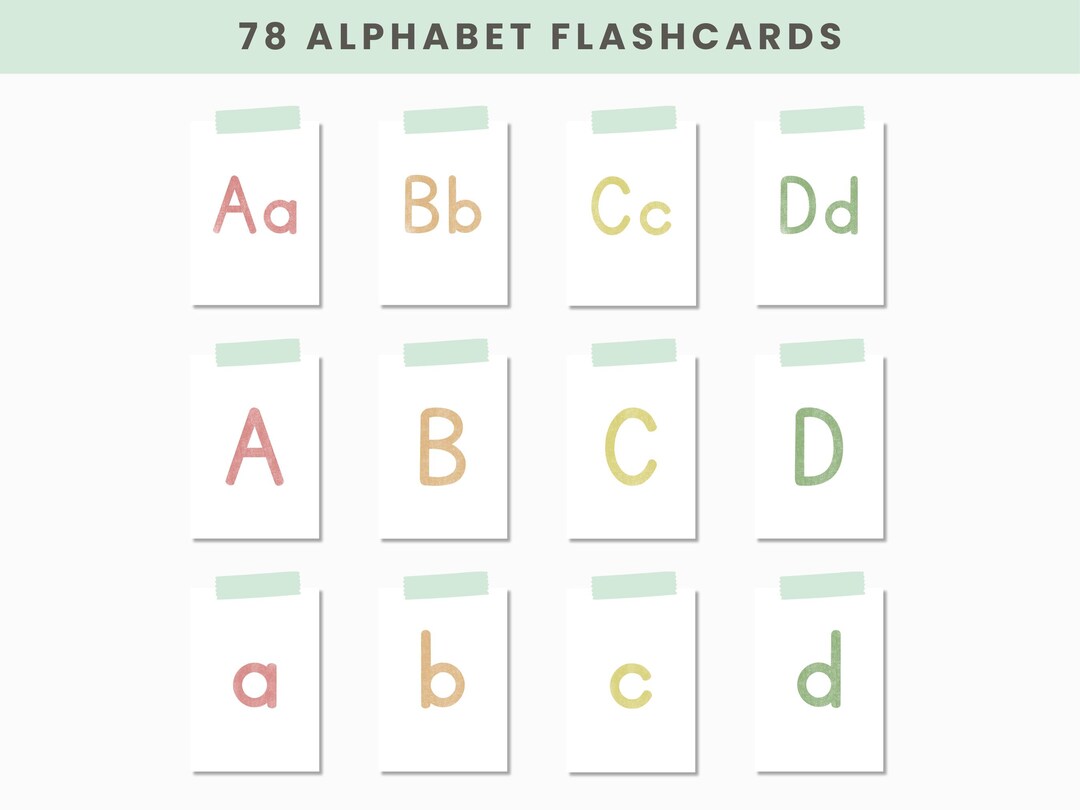 Neutral Alphabet Flashcards: Montessori Learning ABC Cards (PDF) - Etsy