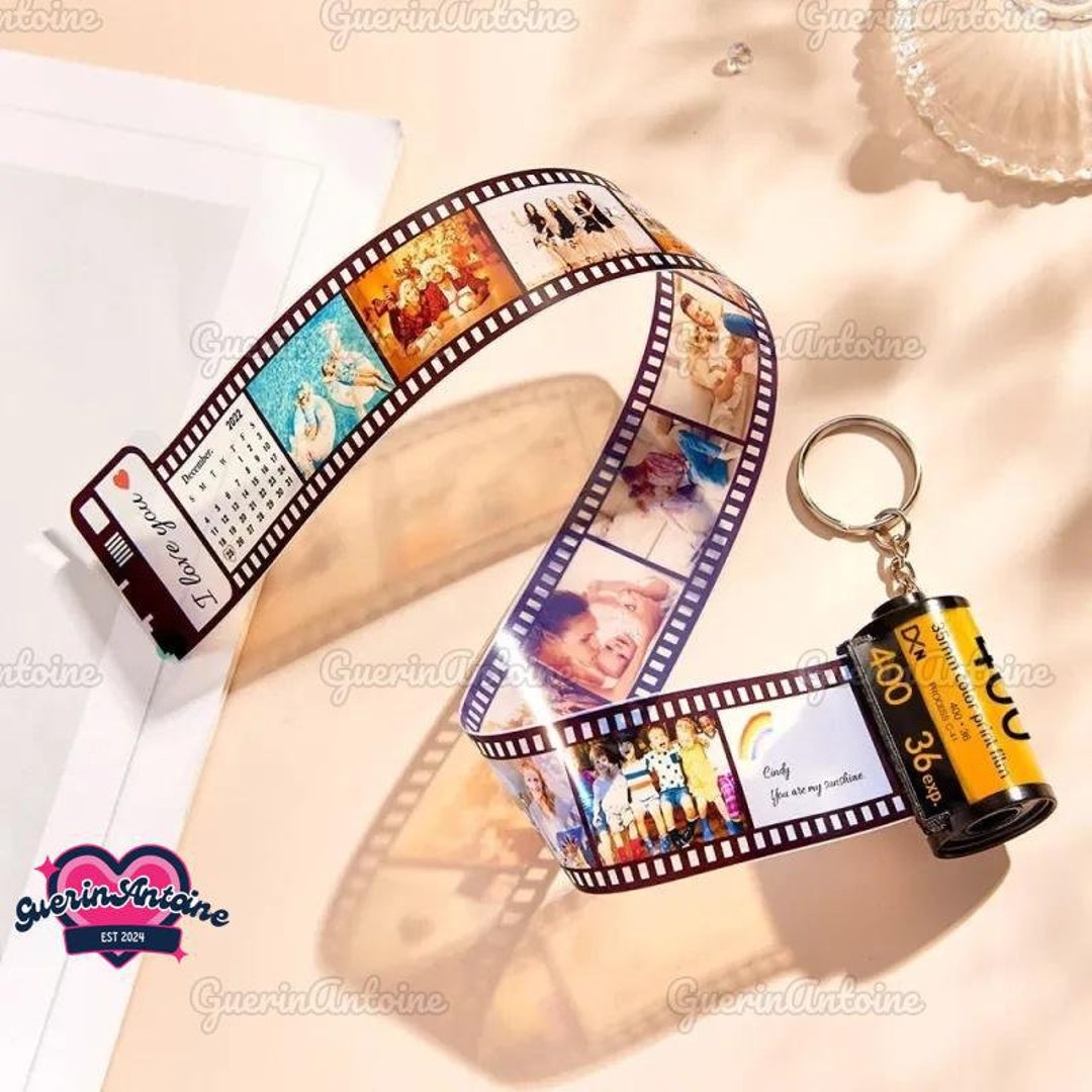 Personalized Calendar Couple Photo Camera Film Roll Keychain, Film Roll ...