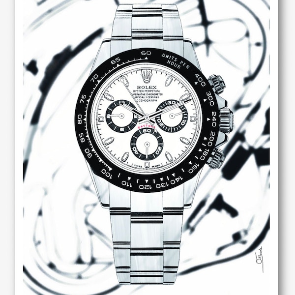 Rolex Poster Black and White - Etsy UK