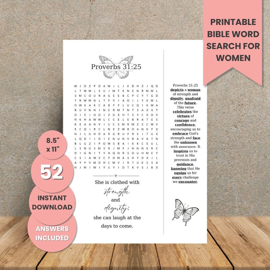 Printable Bible Word Search for Her, Scripture for Women, Word Search ...