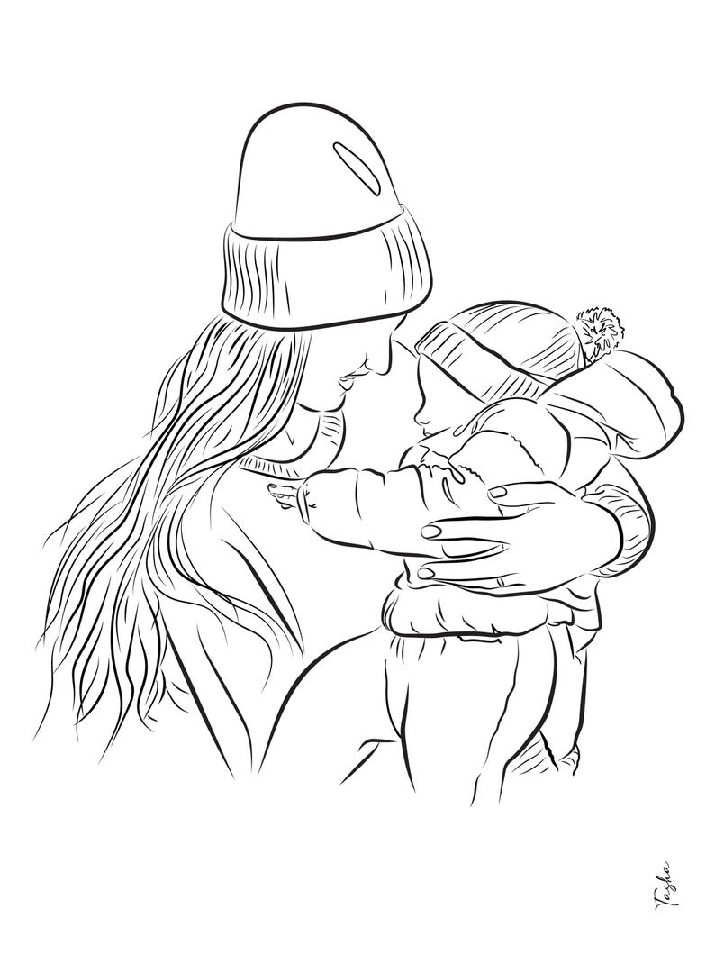 Faceless Line Art Drawing From Photo | Minimalist Portrait Sketch ...