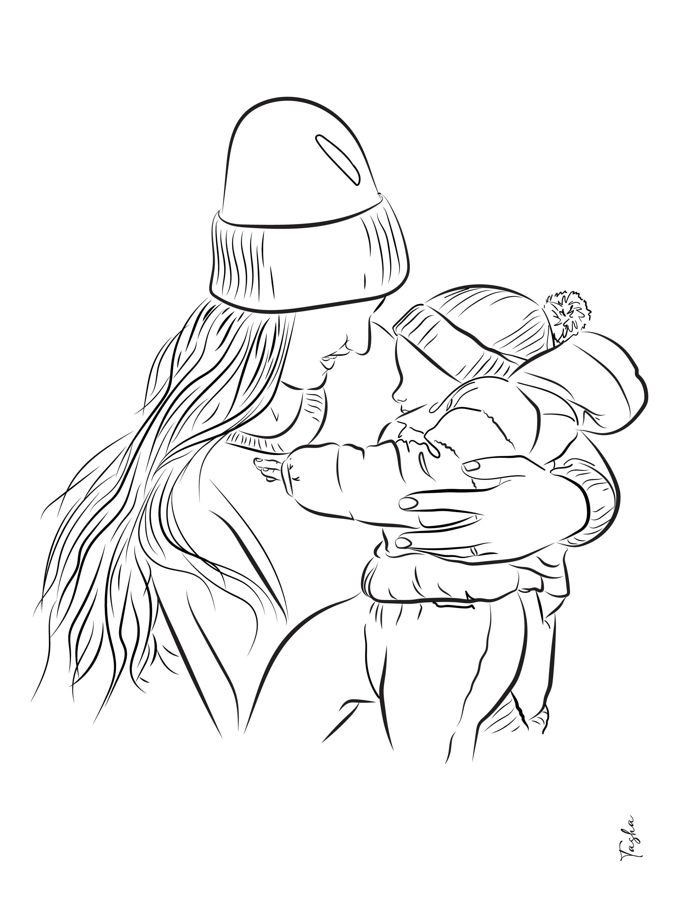 Faceless Line Art Drawing From Photo | Minimalist Portrait Sketch ...
