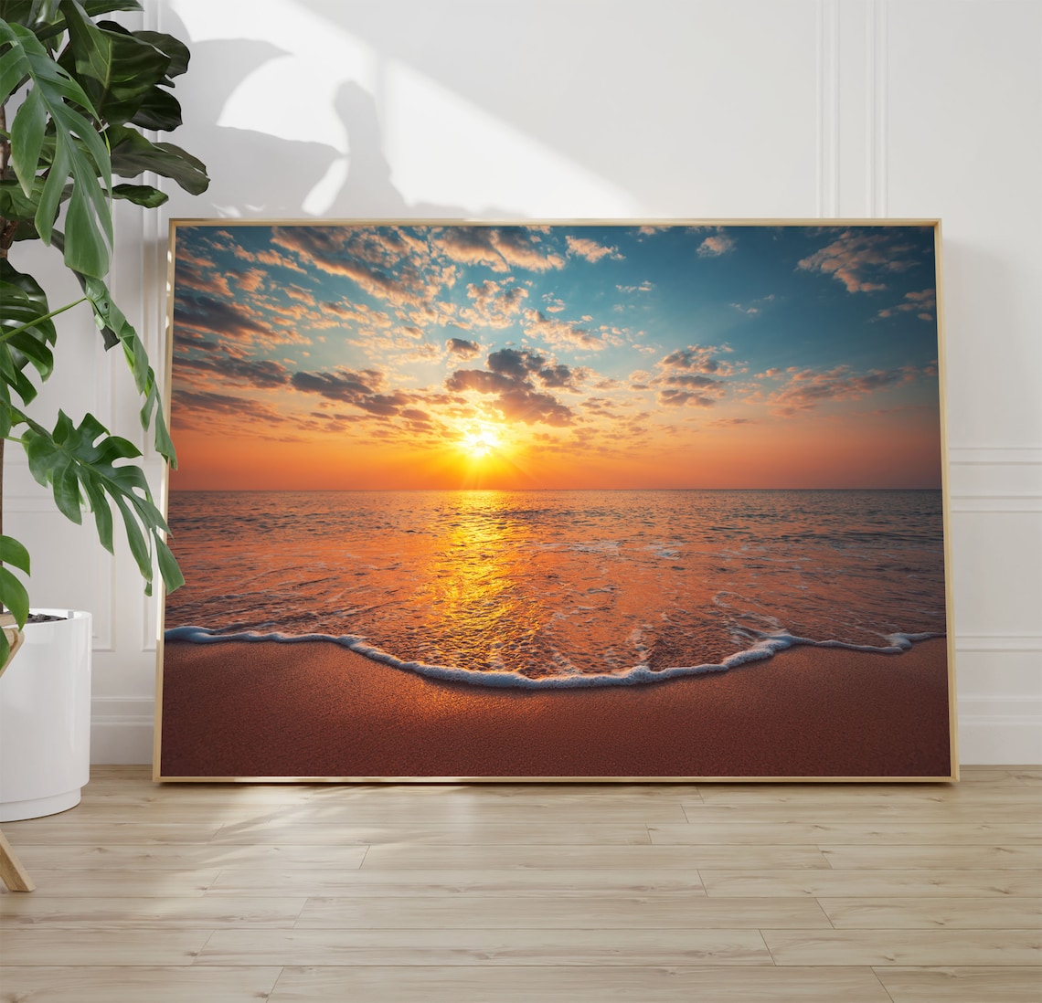 Ocean Sunset Poster, Beach Wall Art, Sunset on the Ocean Print, Beach ...