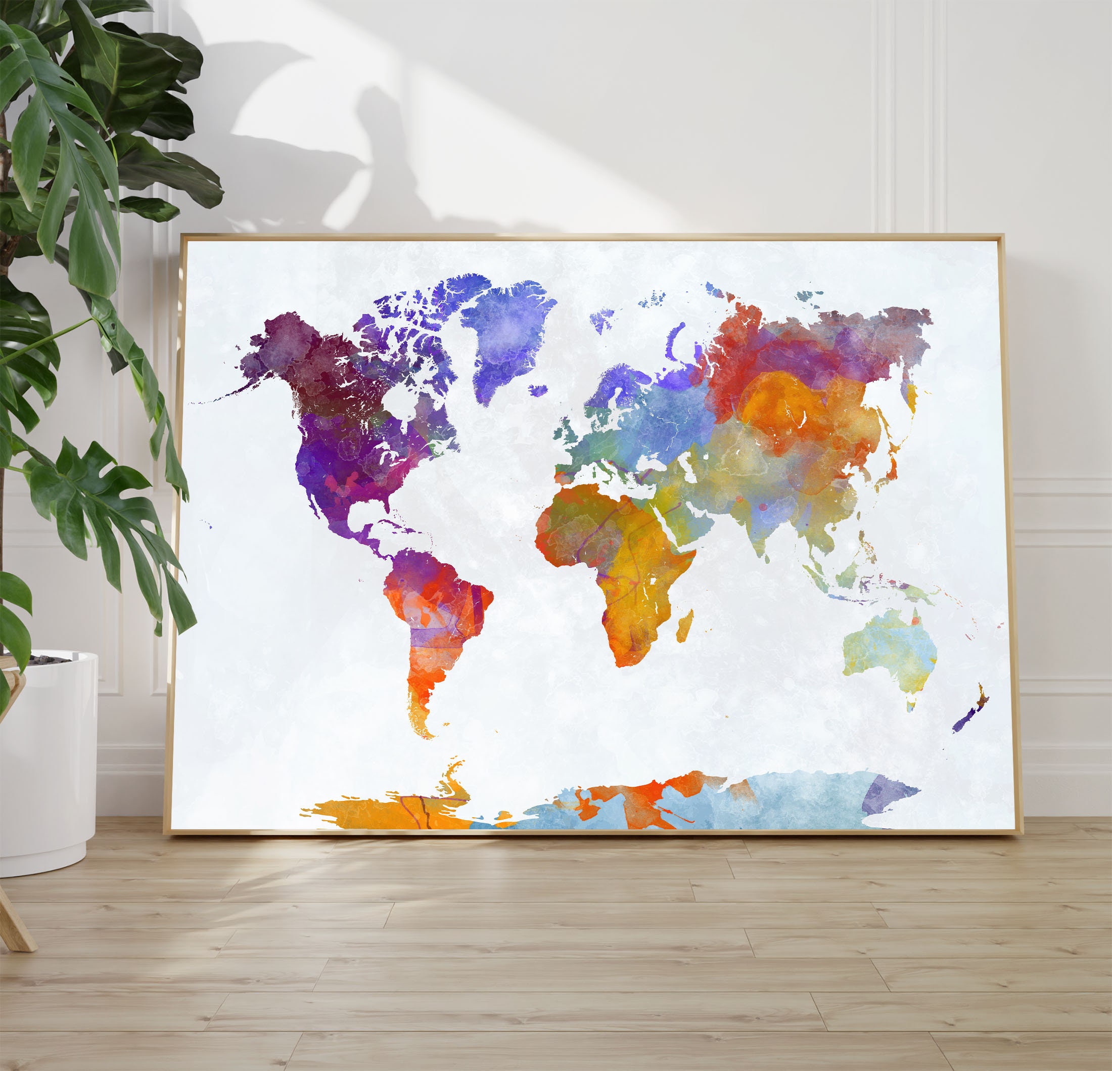 Map of the World Poster, World Map Wall Art, Map of the World Print ...