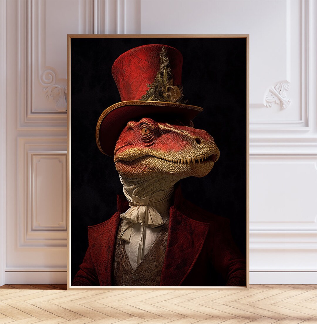 Dinosaur Print, Gothic Art, Dinosaur Poster, Dark Academia Wall Art ...