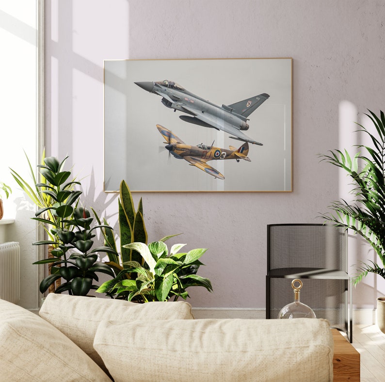 RAF Eurofighter Typhoon Spitfire Print, Royal Air Force, Poster, RAF ...