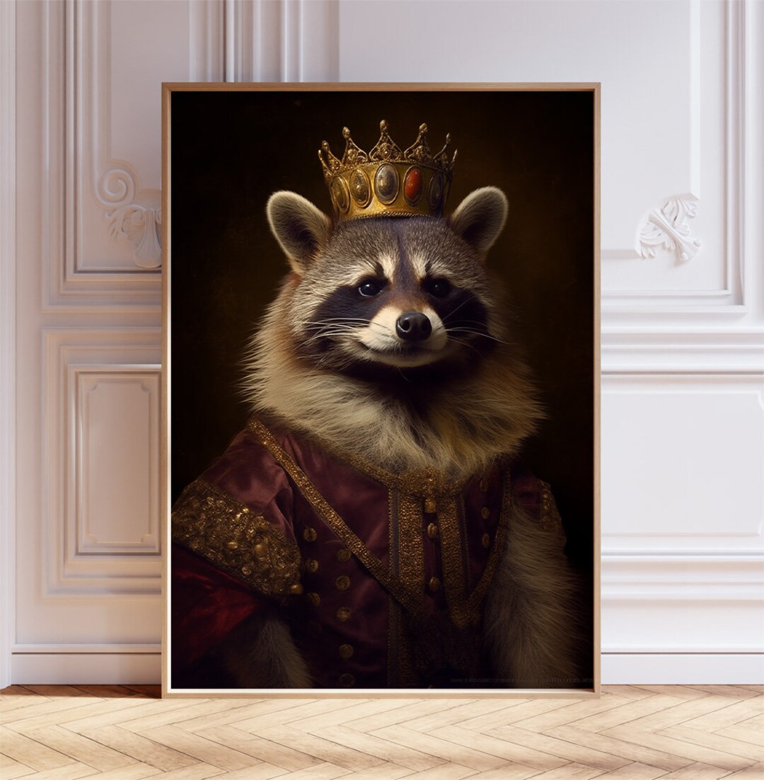 Gothic Racoon King Poster, Dark Academia Poster, Racoon King Print ...