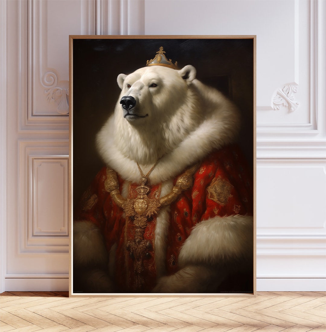 Victorian Polar Bear Print, Dark Academia Poster, Polar Bear Poster ...