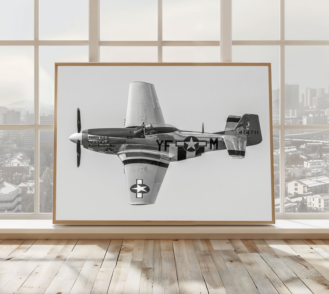 WW2 P-51 Mustang Print, US Air Force, P-51 Mustang Poster, World War 2 ...