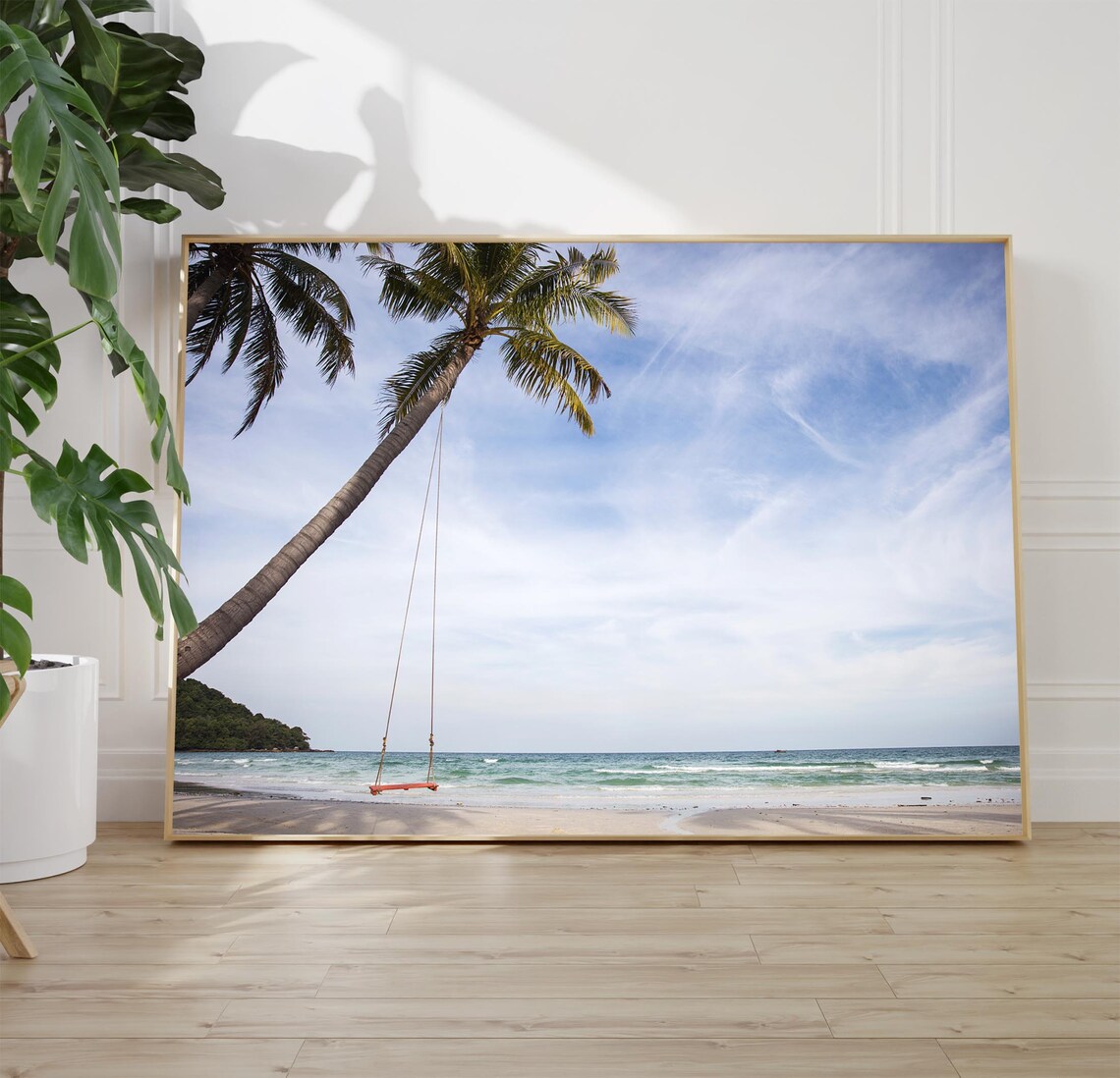 Tropical Beach Print, Palm Trees Poster, Coastal, Tropical Wall Art ...