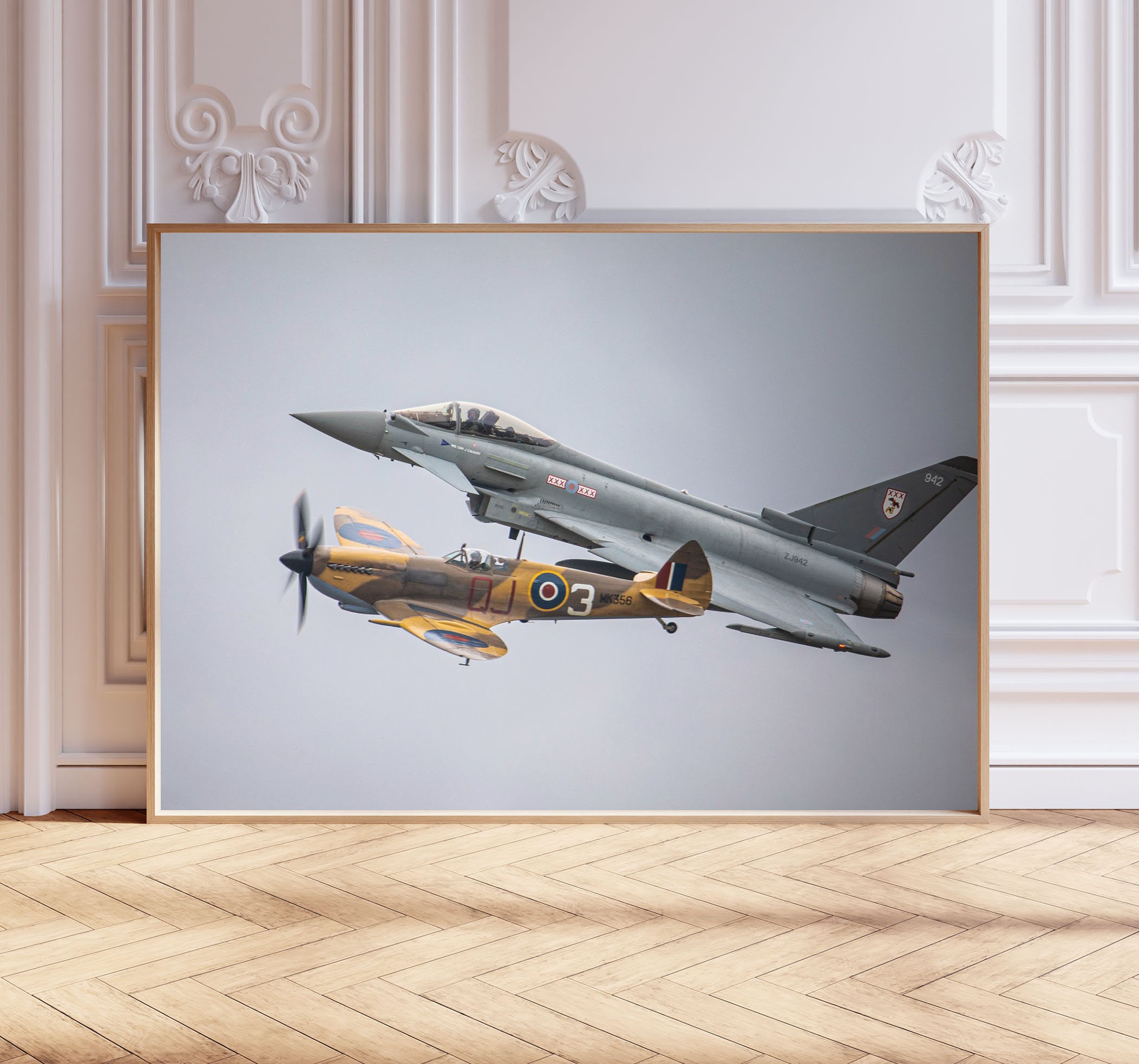 RAF Spitfire Eurofighter Typhoon Print, Royal Air Force Poster, RAF ...