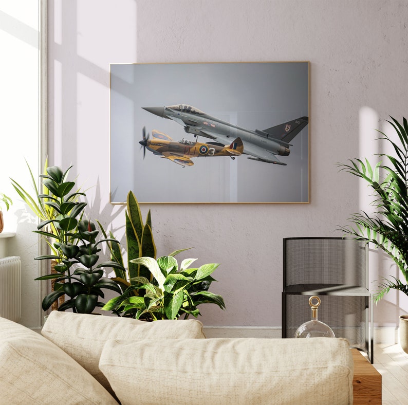 RAF Spitfire Eurofighter Typhoon Print, Royal Air Force Poster, RAF ...