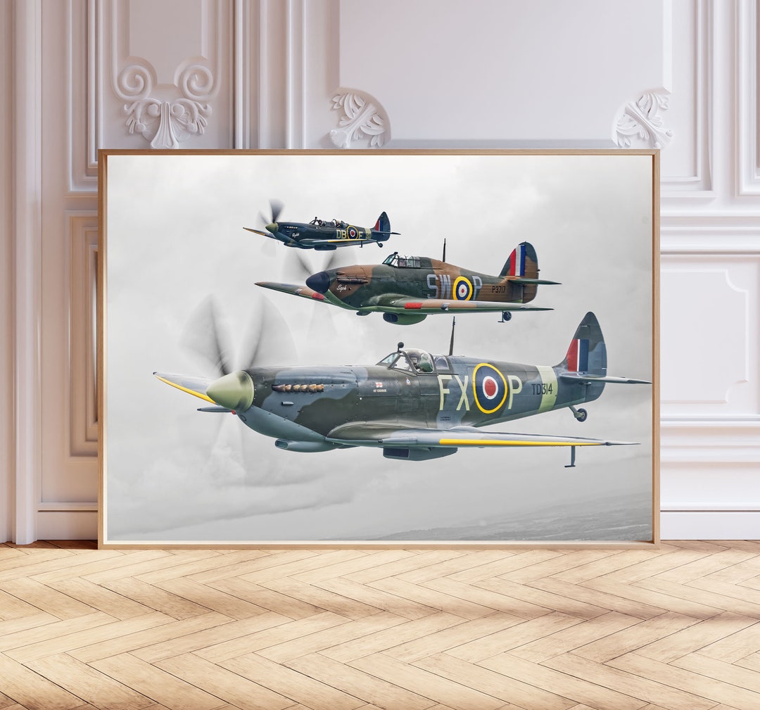 RAF Spitfire Print, Battle of Britain, WW2 Spitfire Poster, World War 2 ...