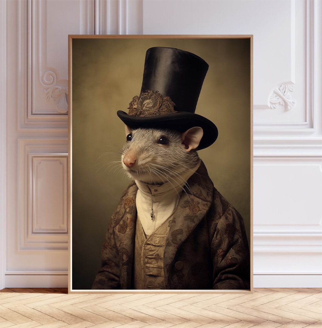Gothic Mr Wiggles the Rat Art Print, Gothic Art, Rat Poster, Vintage ...