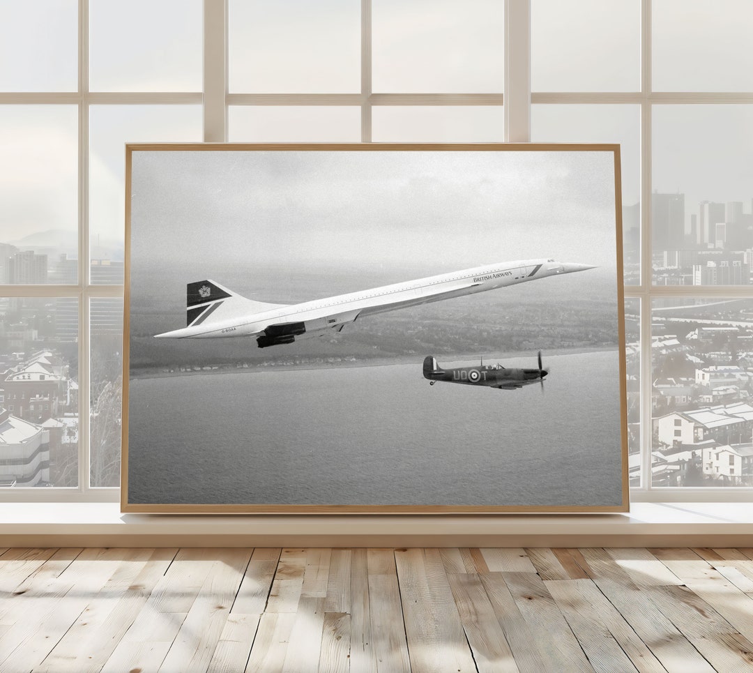 Concorde Spitfire Print, Aviation, Concorde Poster, Memorabilia ...