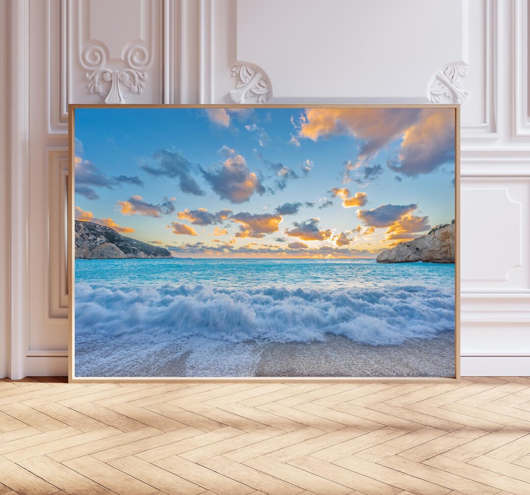 Beach Sunrise Print, Sunset Poster, View From Beach, Coastal Print ...