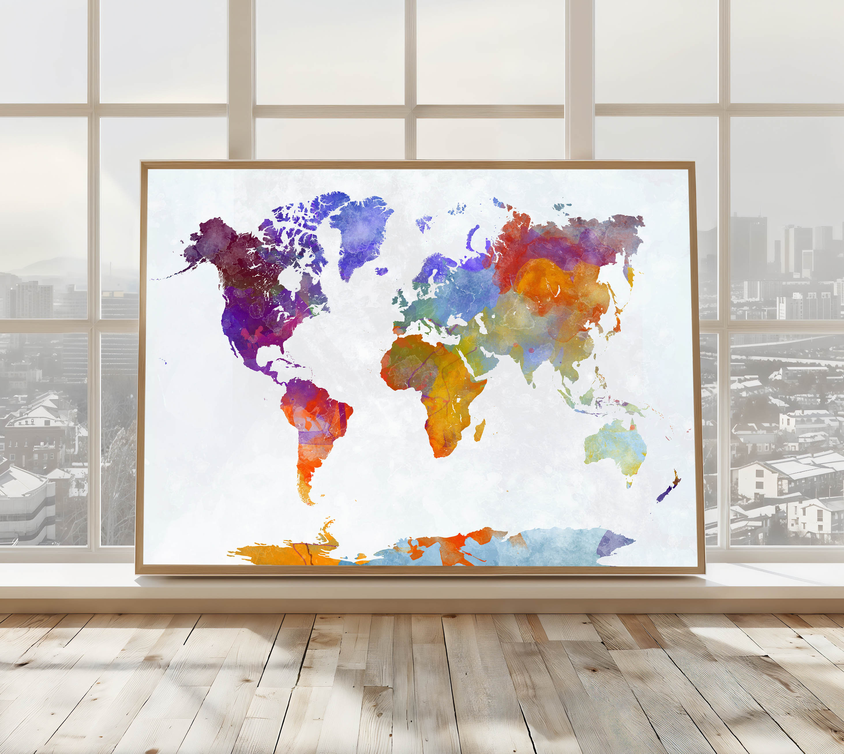 Map of the World Poster, World Map Wall Art, Map of the World Print ...
