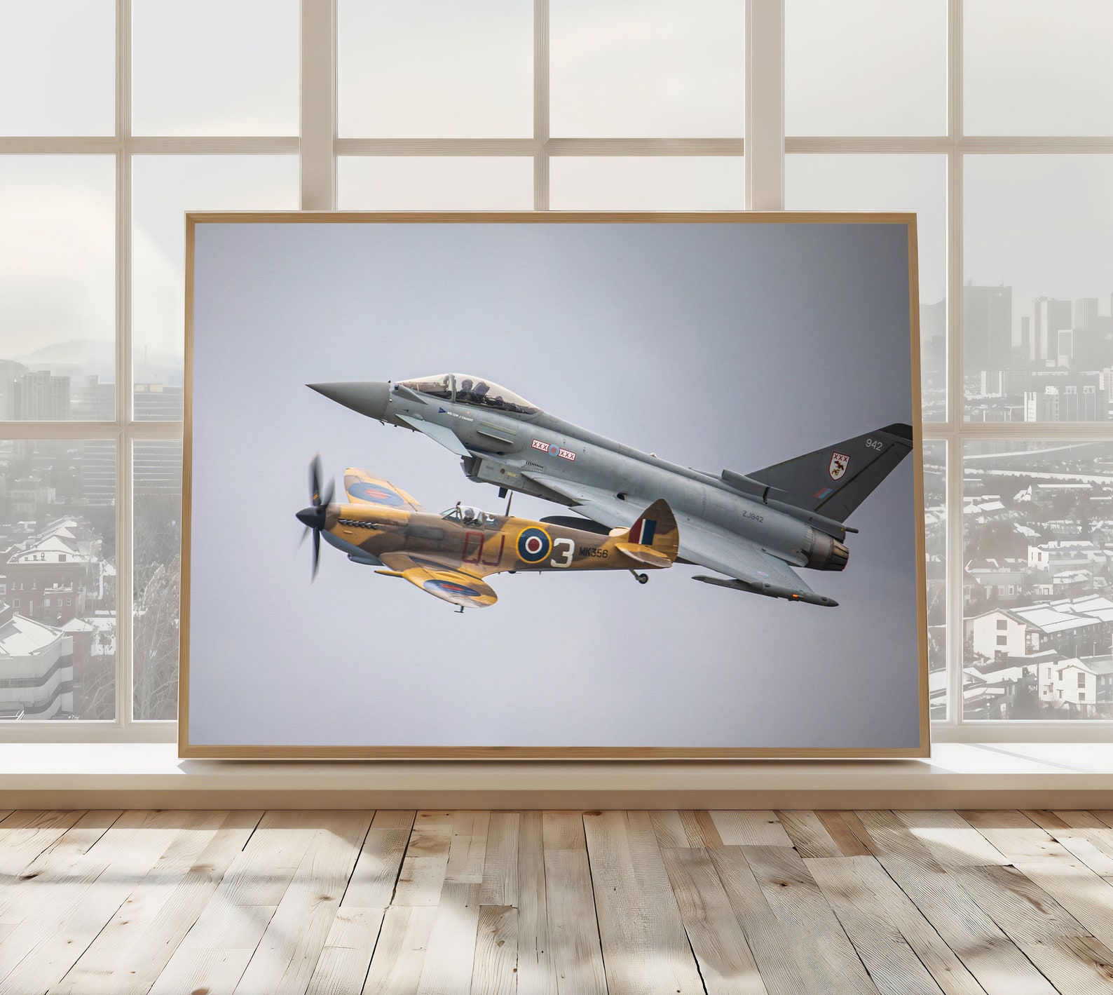 RAF Spitfire Eurofighter Typhoon Print, Royal Air Force Poster, RAF ...