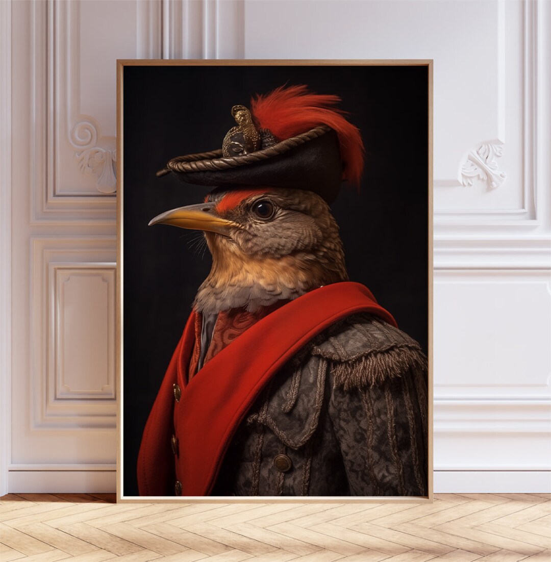 Gothic Robin Wall Art Print, Gothic Art, Robin Poster, Dark Academia ...