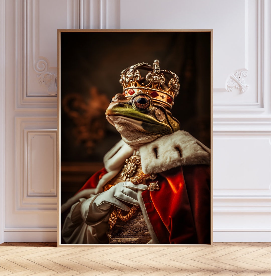 Royal Frog King Art Print, Renaissance Portrait, Frog King Poster ...