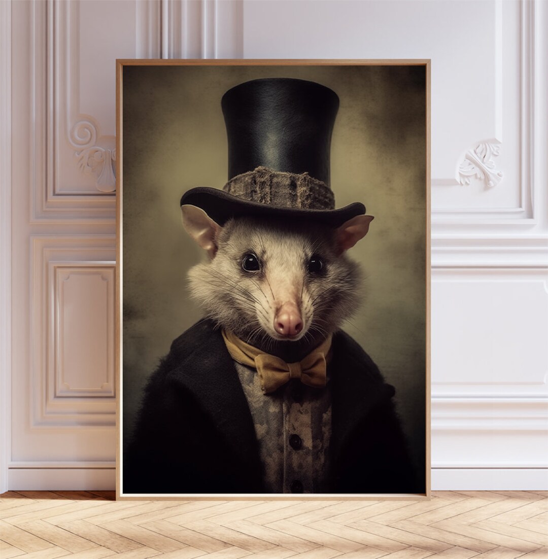 Victorian Possum Art Print, Dark Academia Poster, Possum Poster ...