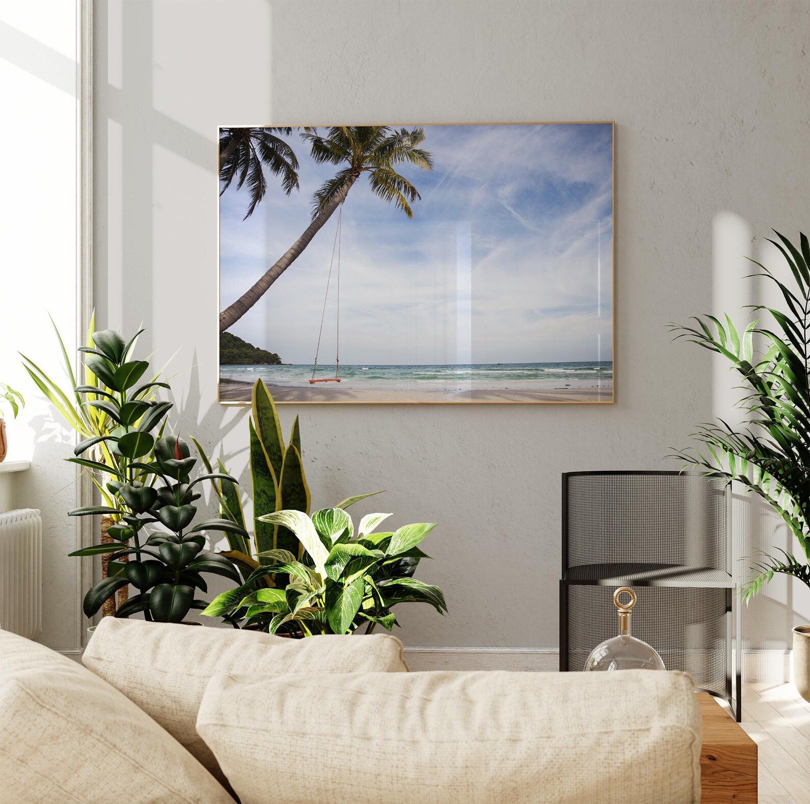 Tropical Beach Print, Palm Trees Poster, Coastal, Tropical Wall Art ...