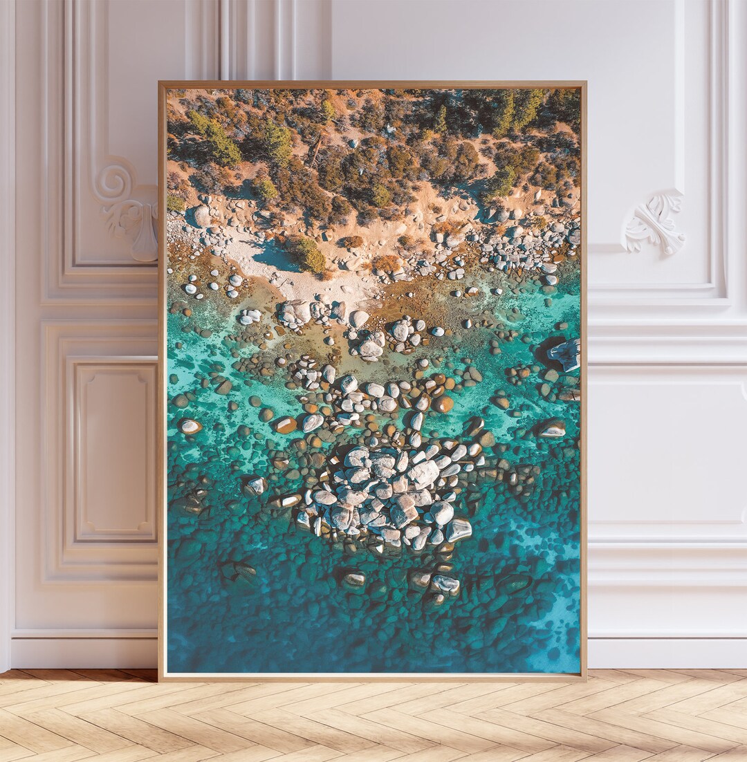 Aerial View Coastal Poster, Seascape Wall Art, Coastal Print, Beach ...