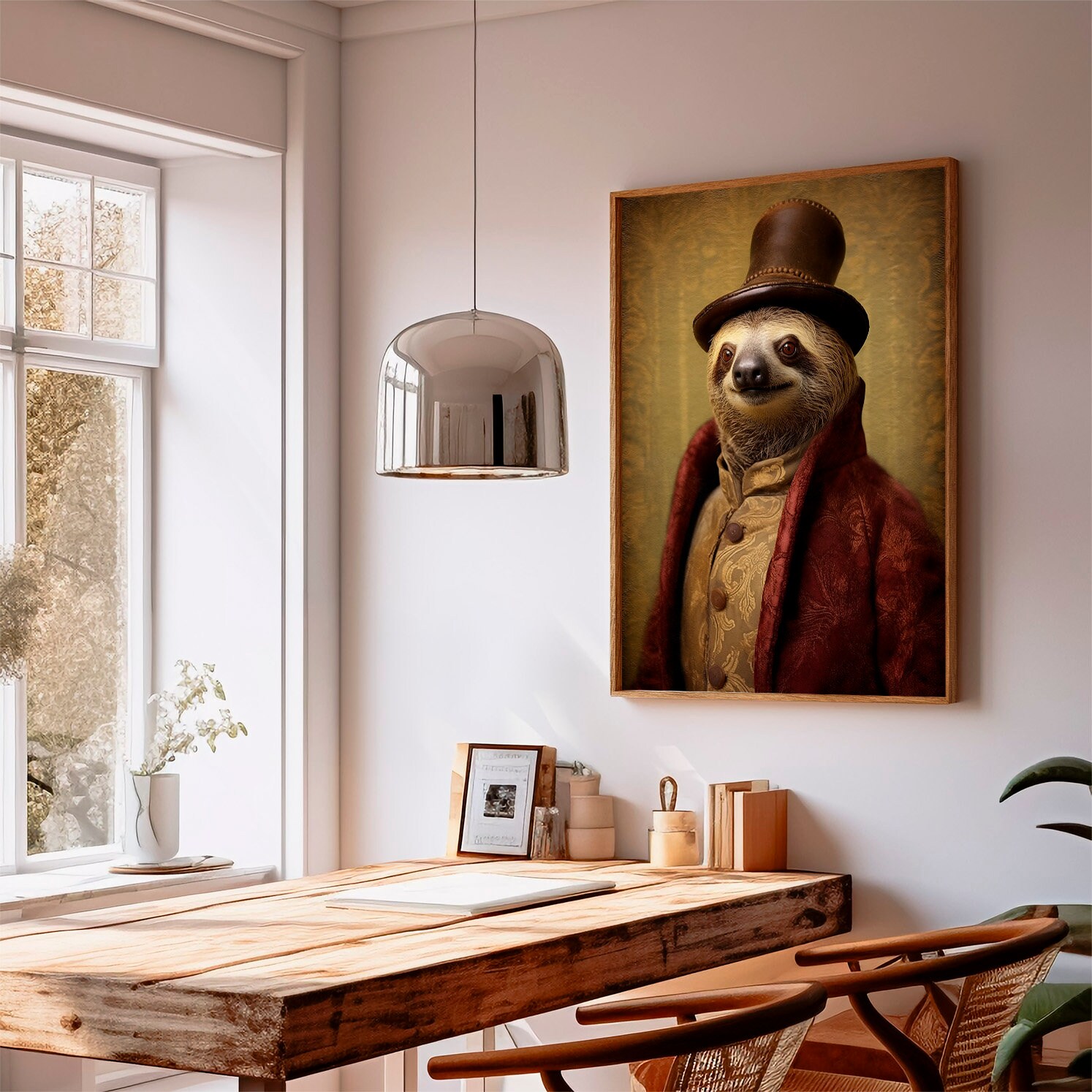 Victorian Sloth Art Print, Dark Academia Poster, Sloth Poster, Vintage ...