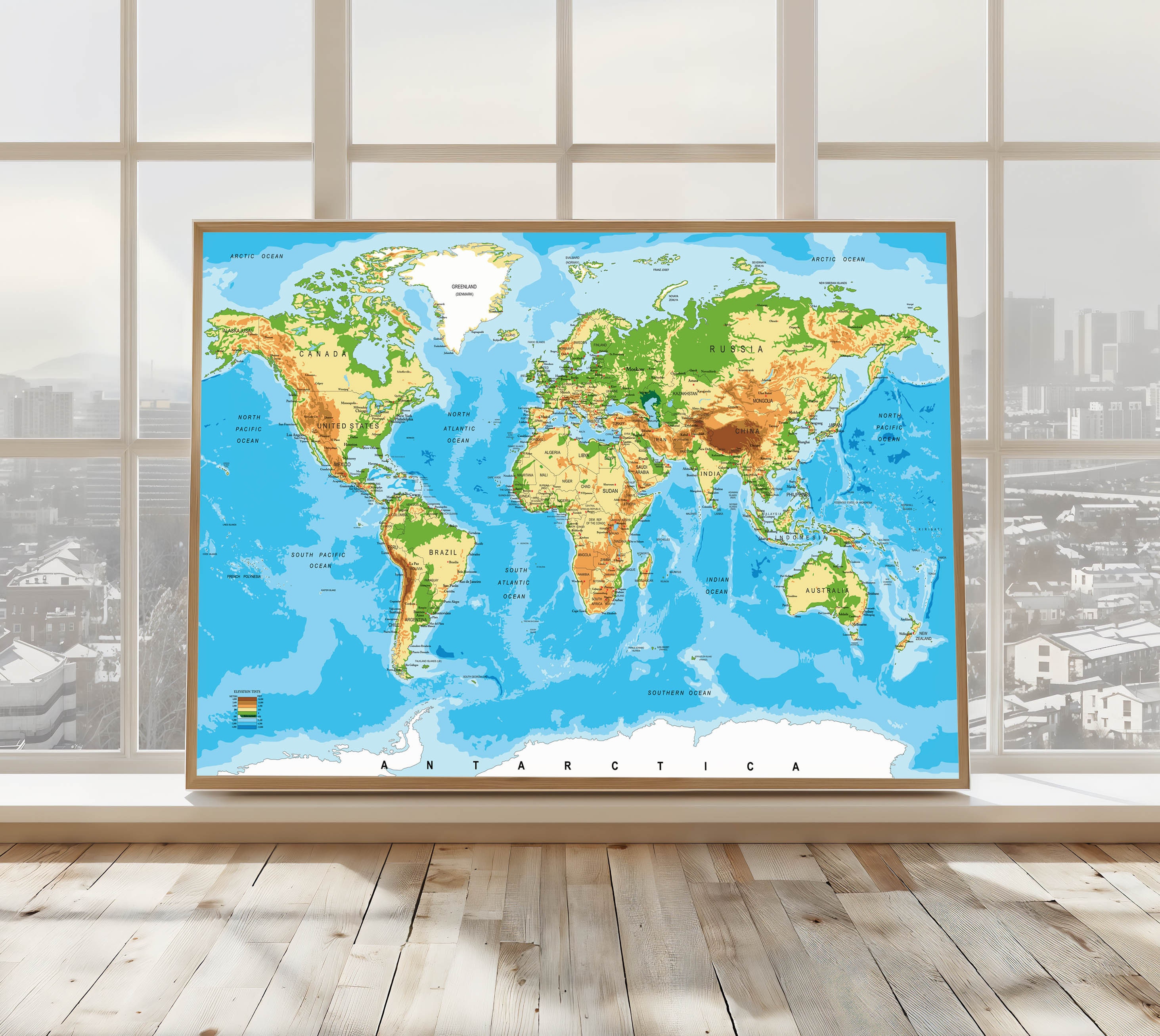 World Map Poster, Map of the World Poster, World Map Print, Map Wall ...