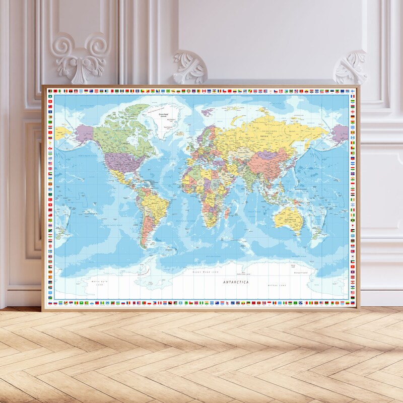 World Map Poster - Etsy