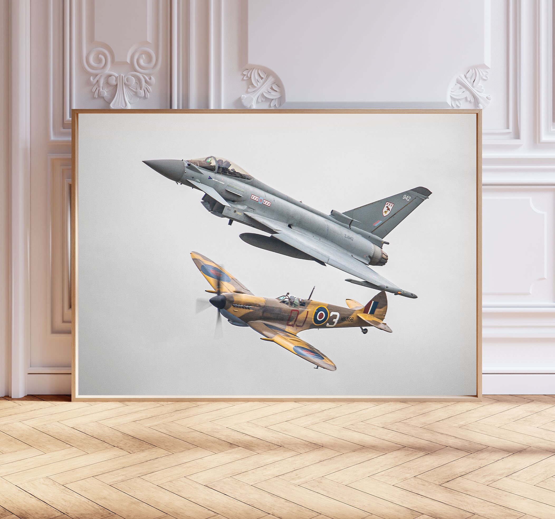 RAF Eurofighter Typhoon Spitfire Print, Royal Air Force, Poster, RAF ...