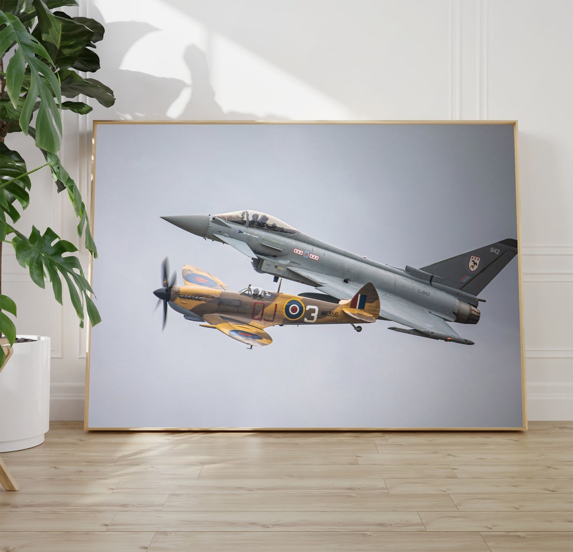 RAF Spitfire Eurofighter Typhoon Print, Royal Air Force Poster, RAF ...